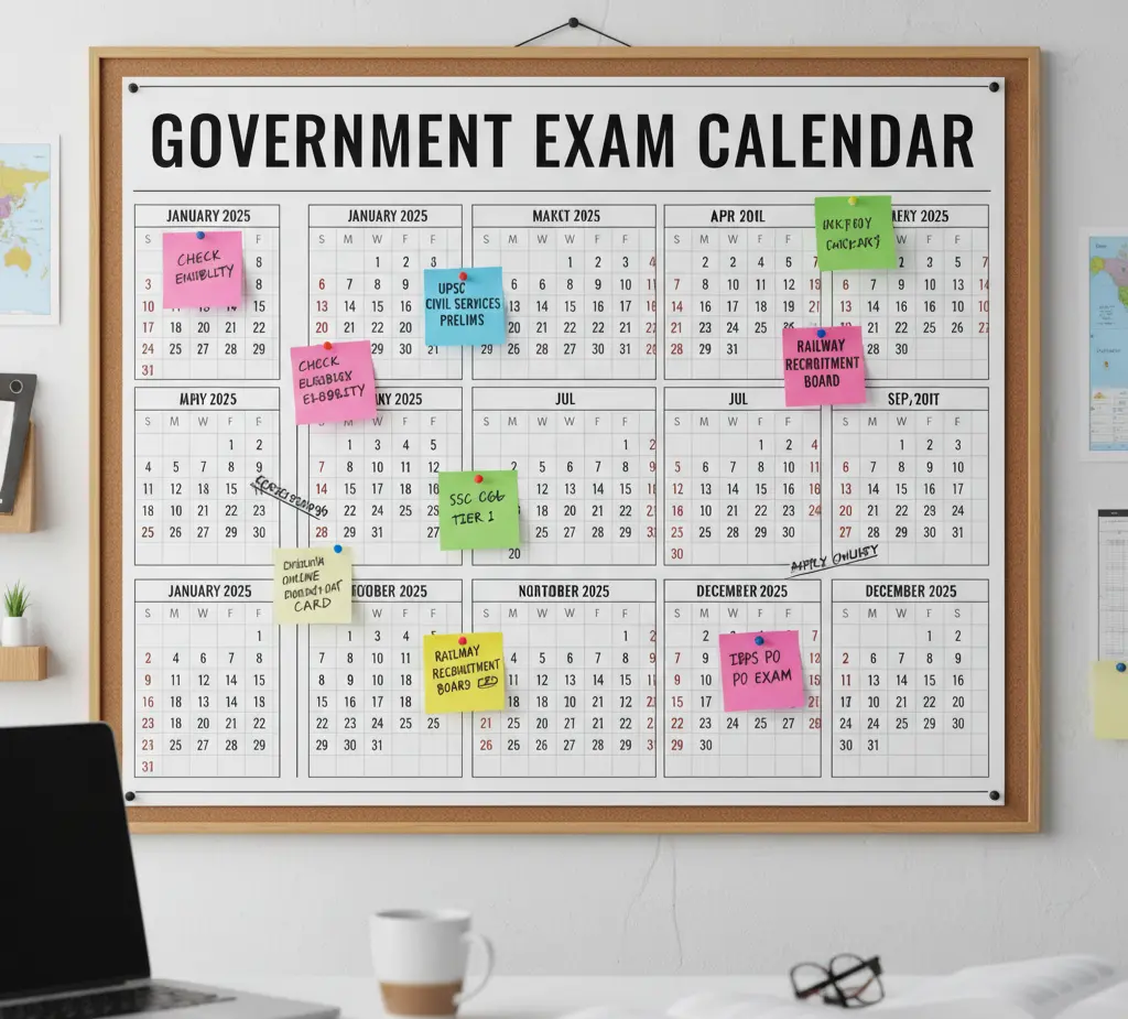 Government Exam Calendar 2025 | Month-wise Upcoming Exams