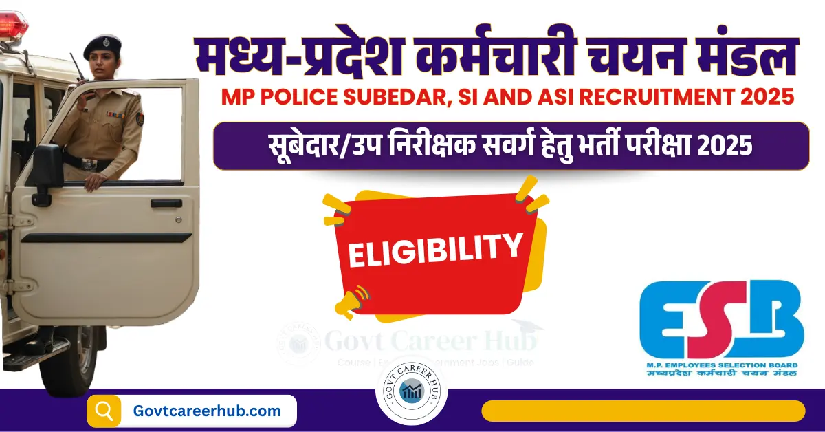 MP Police SI And Subedar Eligibility 2025 – Age, Qualification, Physical
