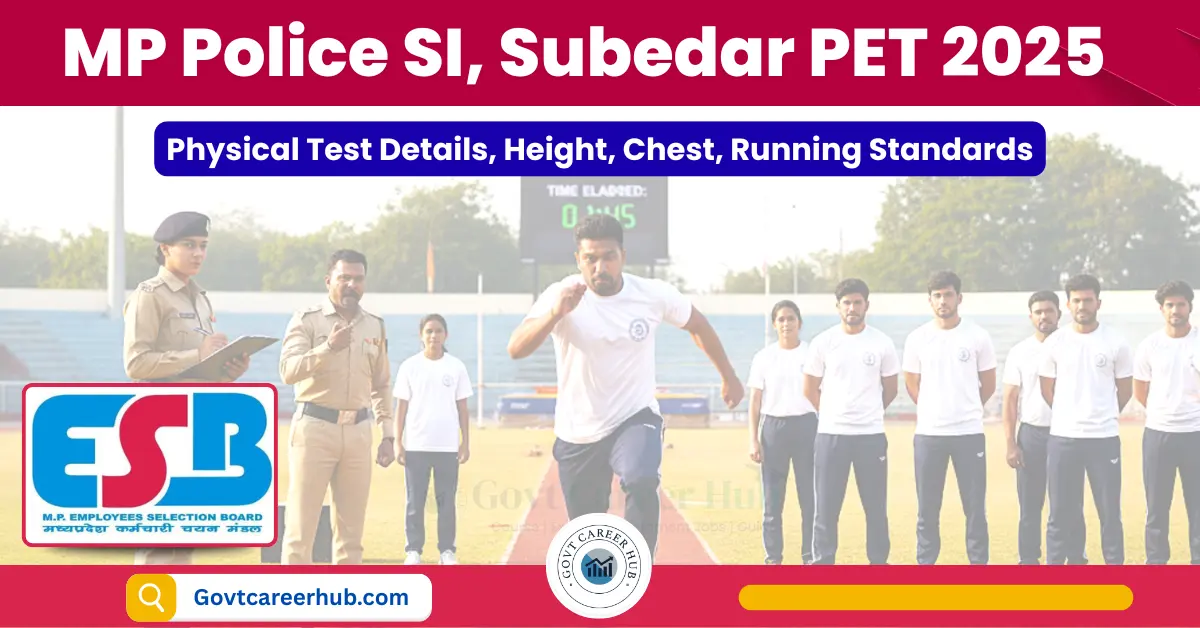 MP Police SI Subedar PET 2025 – Physical Test Details