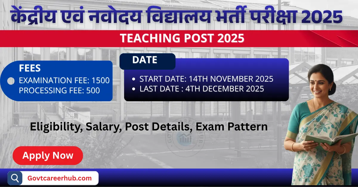 KVS And NVS Teaching Post Vacancy 2025 | - Apply Now